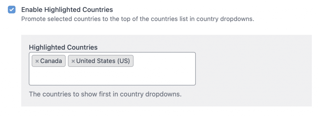 How To Highlight Countries in Country Select Dropdown - CheckoutWC